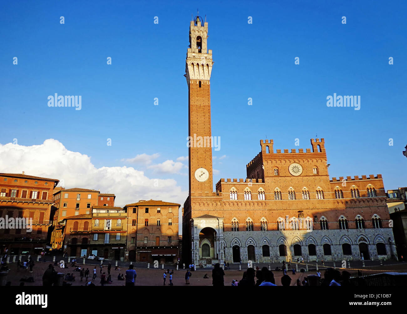Siena square at dusk, Italy Stock Photo - Alamy