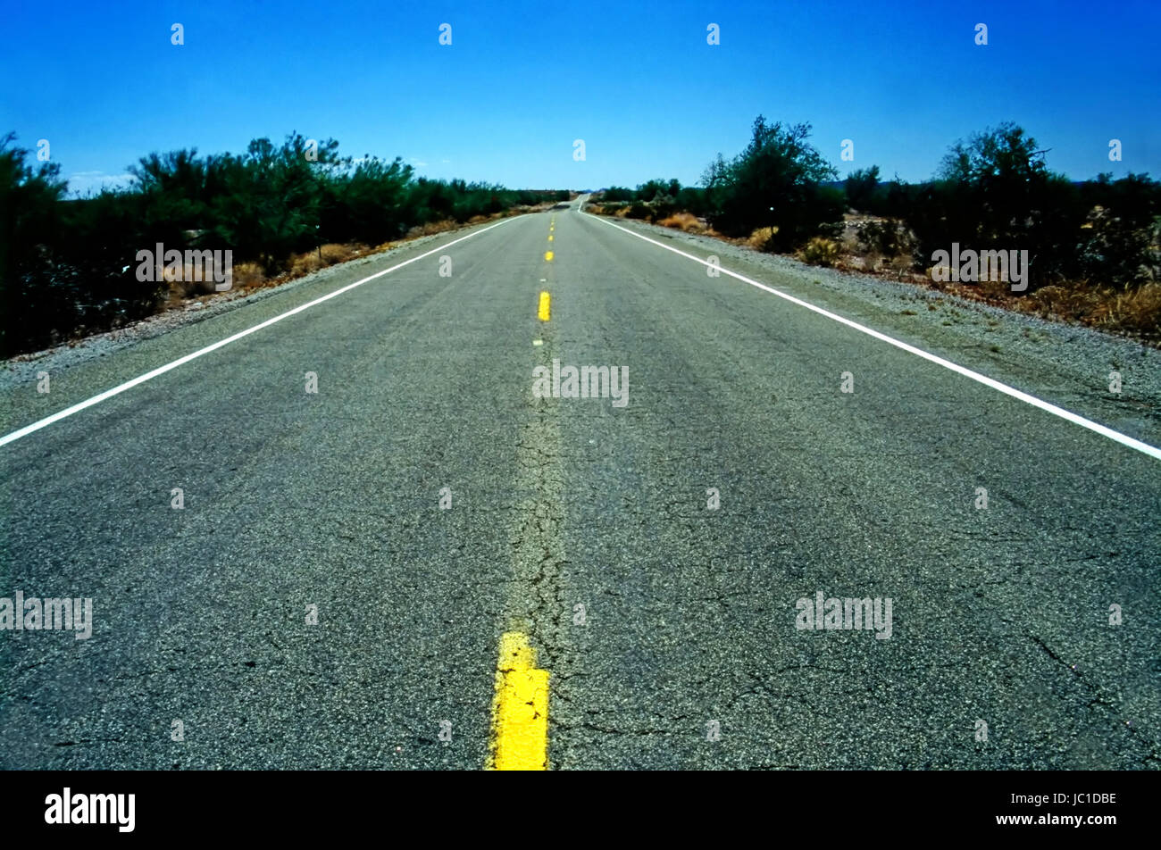 Country two-way road in Arizona Stock Photo - Alamy