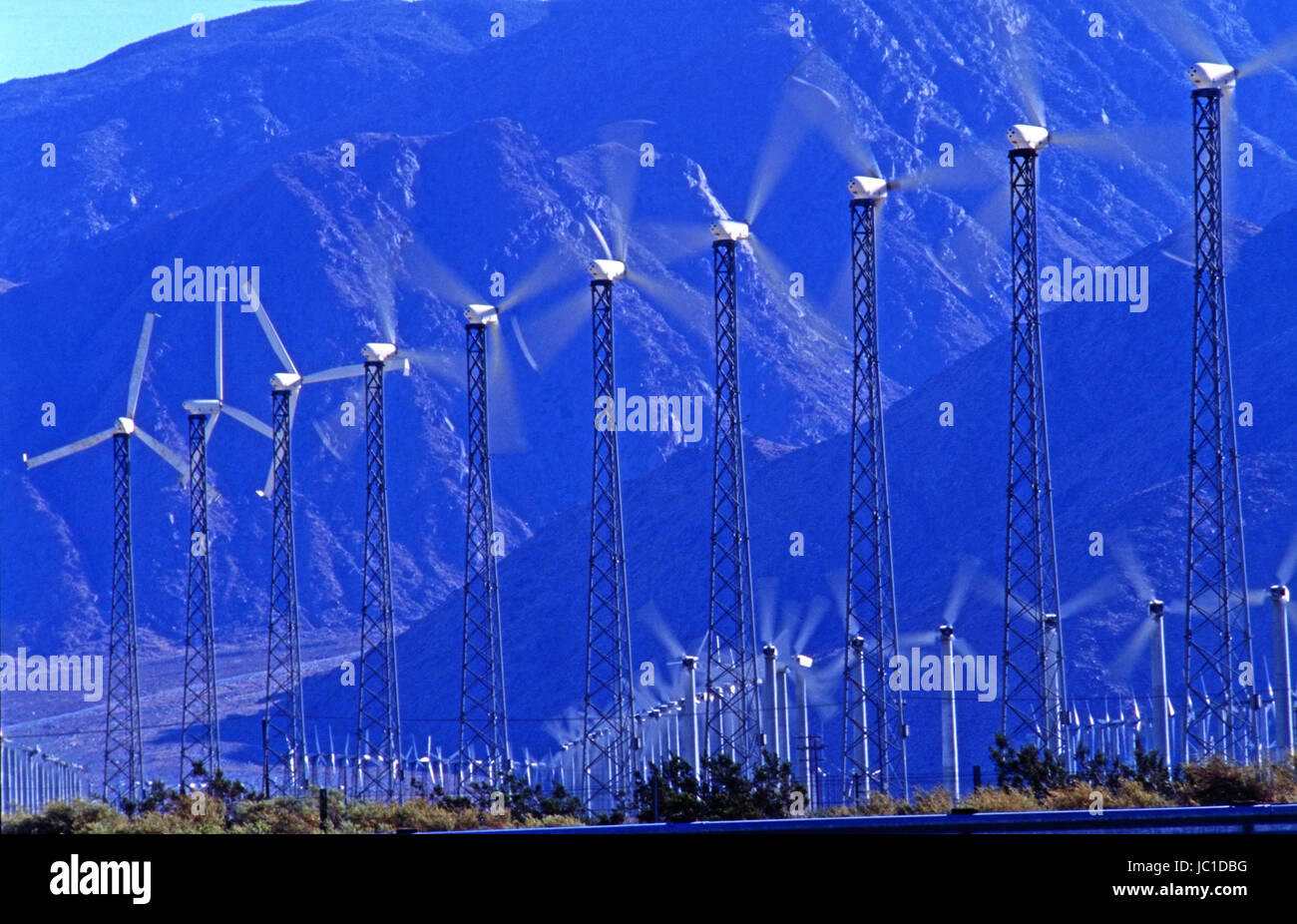 Wind turbines in California desert Stock Photo - Alamy