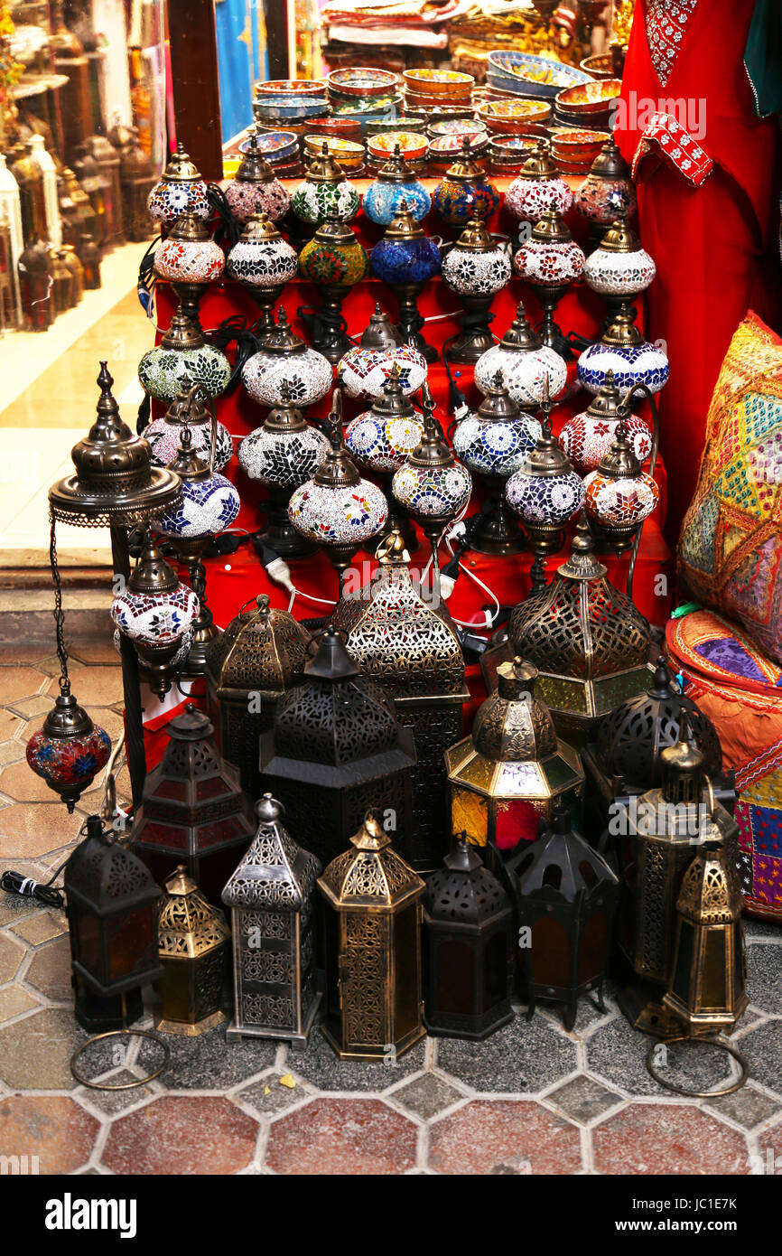 Arabic Antique Decorative Lamps at Old Market- Dubai Stock Photo - Alamy