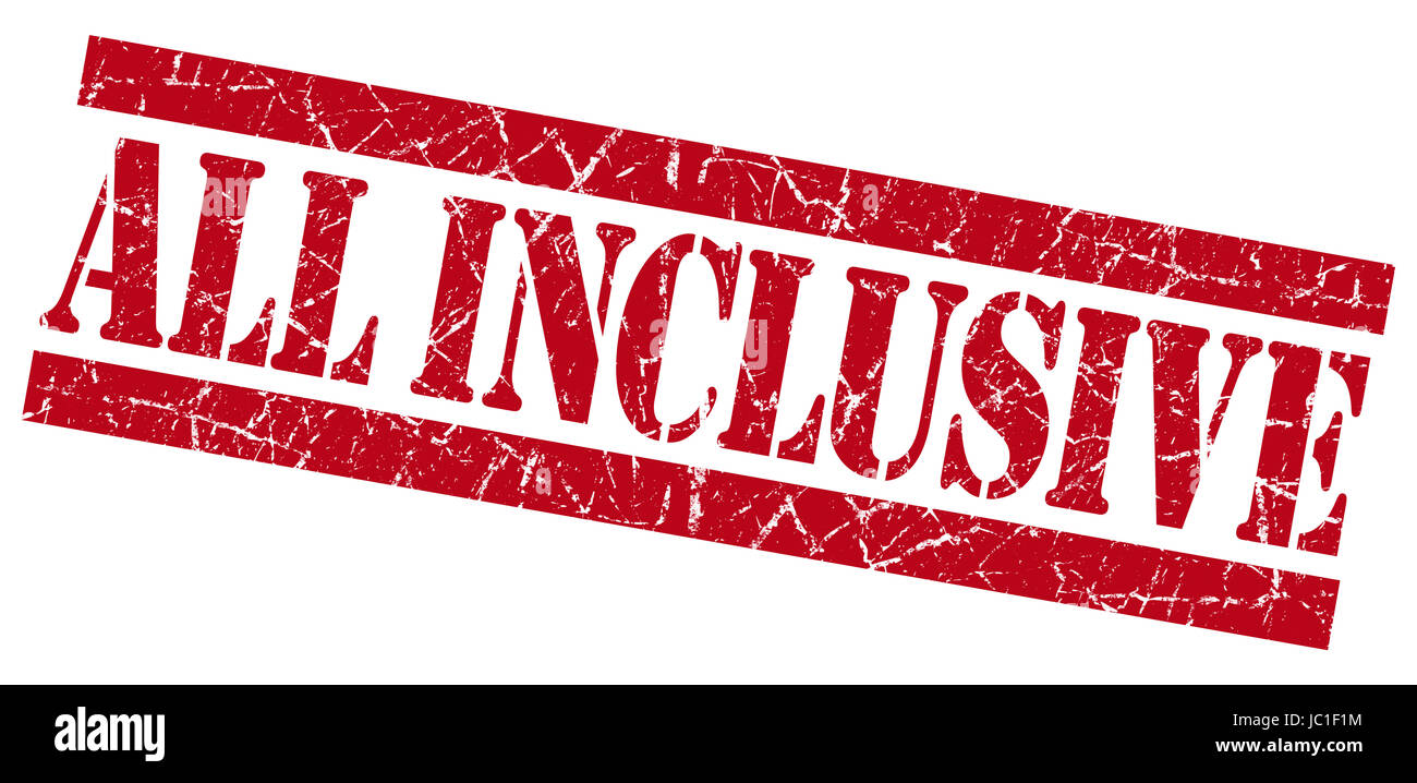 All Inclusive grunge red stamp Stock Photo - Alamy