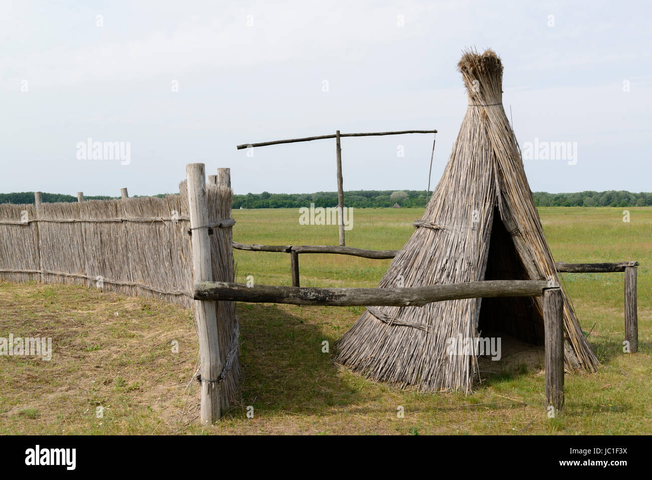 Traditional sweep wel, hut and corral in Kiskunsag National Park ...