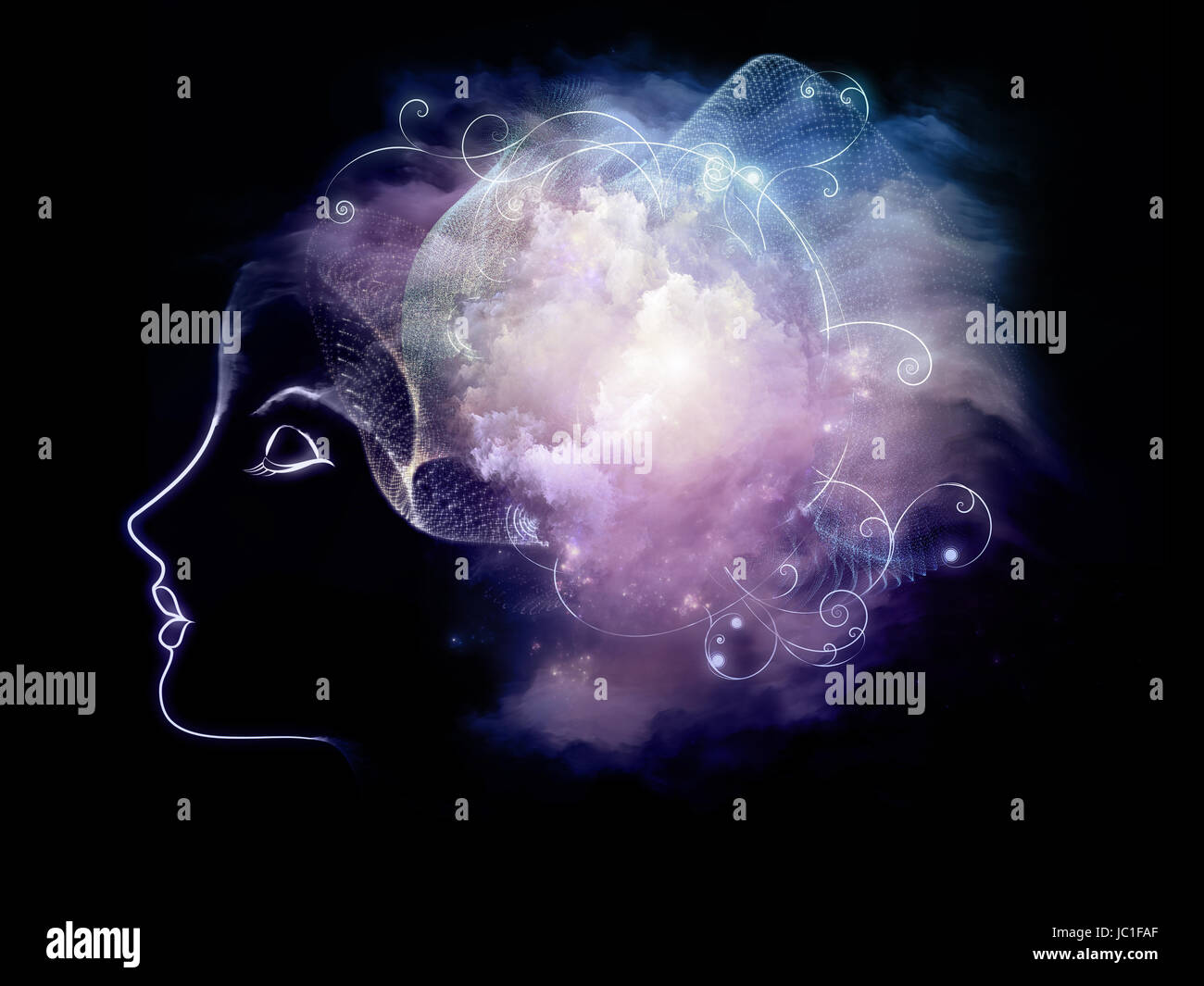 Universal Mind series. Visually pleasing composition of human head and ...