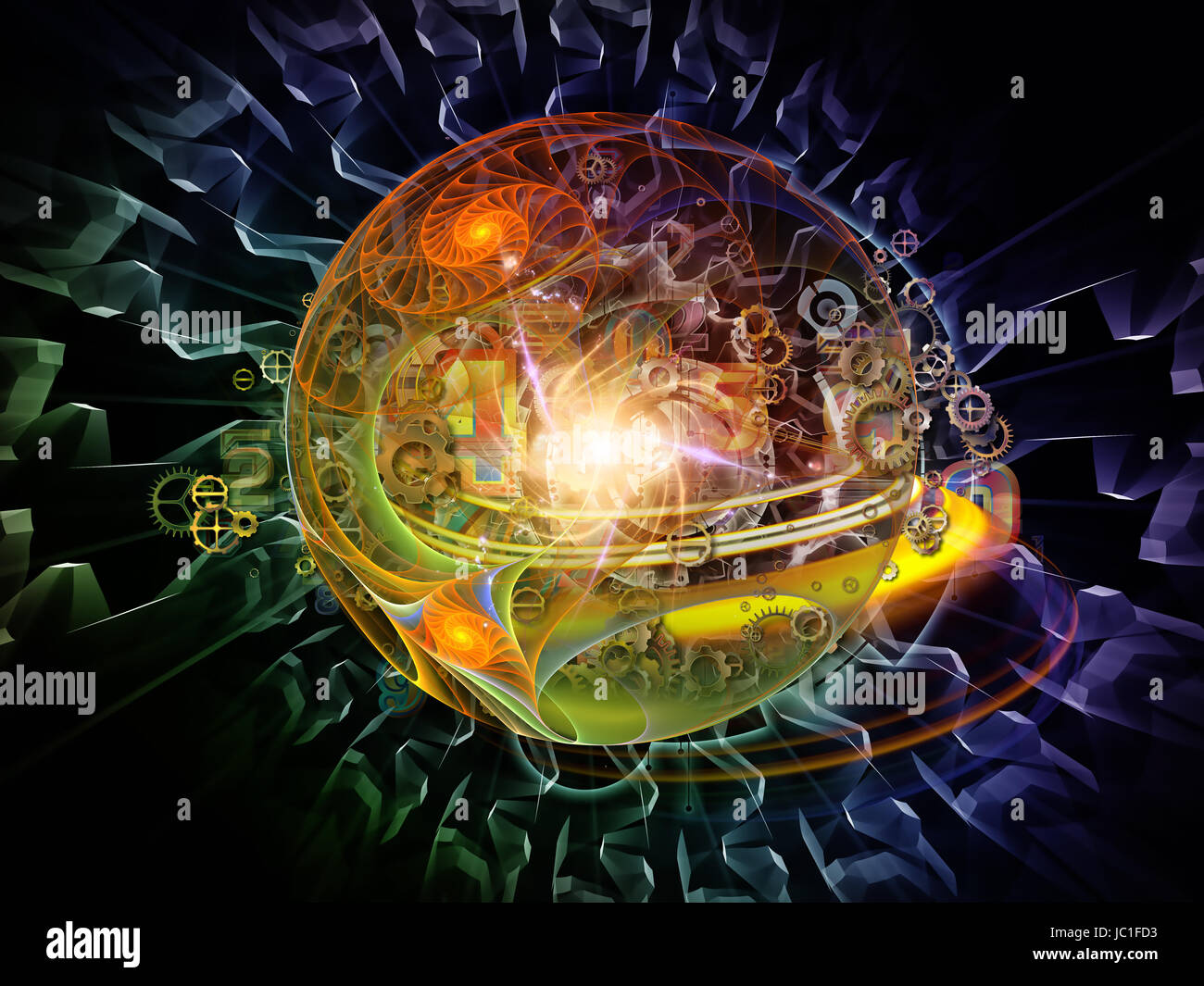 Conceptual Particle series. Design composed of fractal and conceptual ...