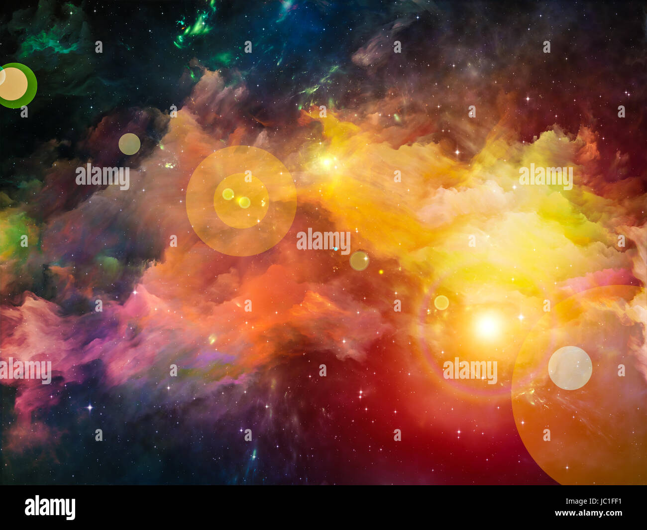 Colors in Space series. Background design of colorful clouds and space ...