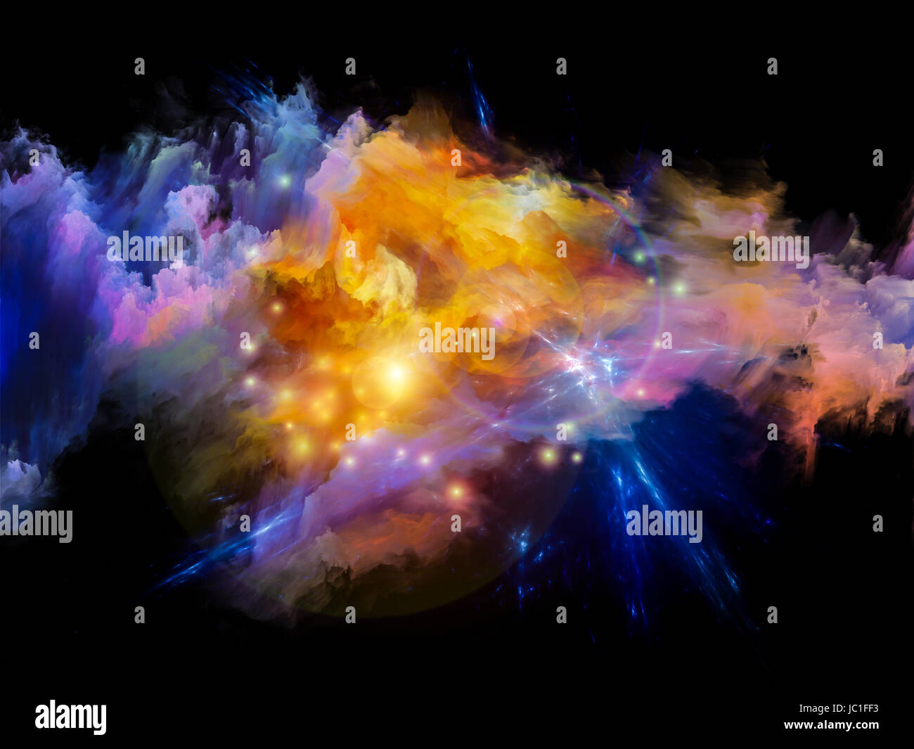 Colors in Space series. Composition of colorful clouds and space ...