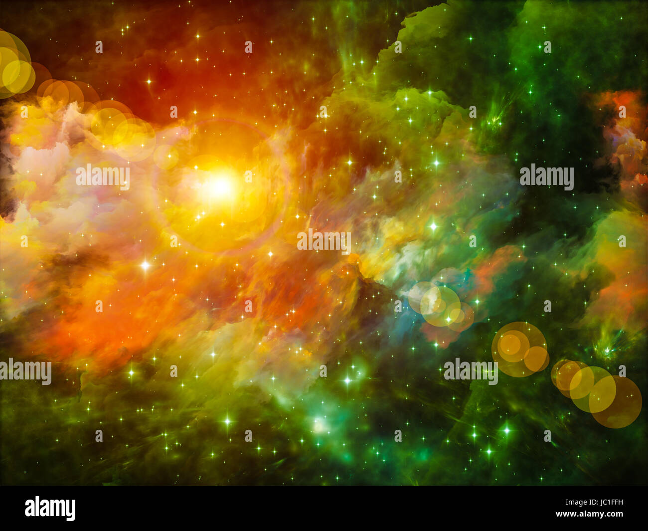 Colors in Space series. Graphic composition of colorful clouds and ...