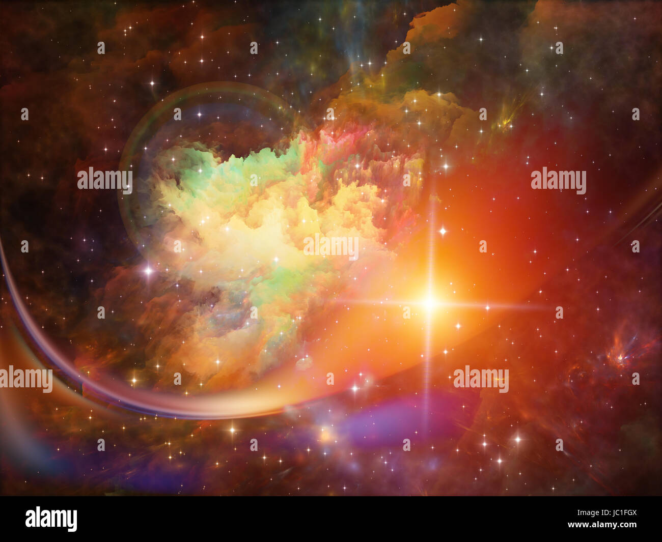 Colors in Space series. Abstract design made of colorful clouds and ...