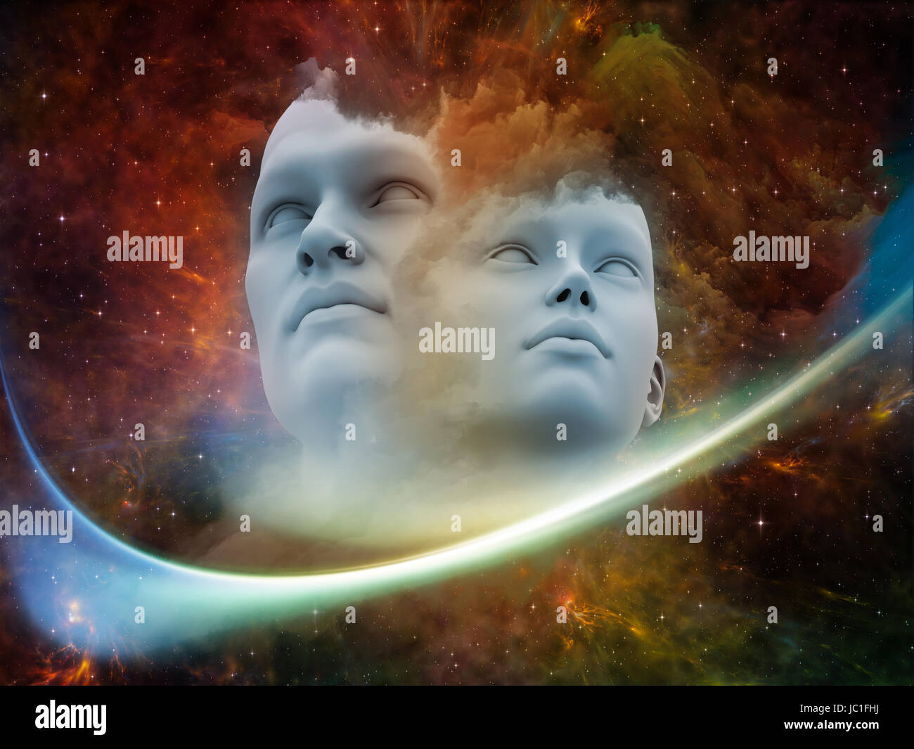Human Dawn series. Background design of Human forms, fractal shapes and ...