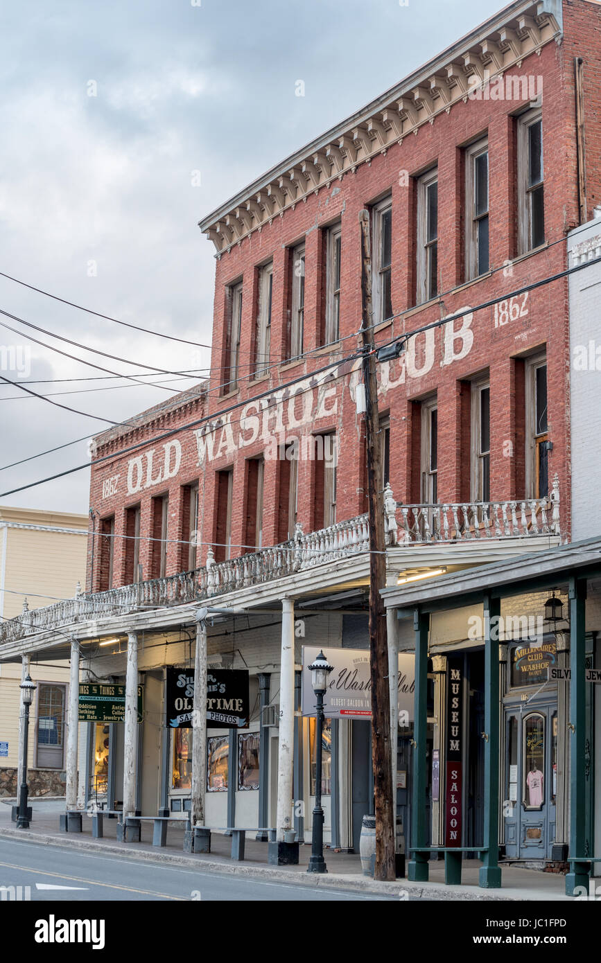 The historic Old Washoe Club tavern in Virginia City, Nevada Stock ...