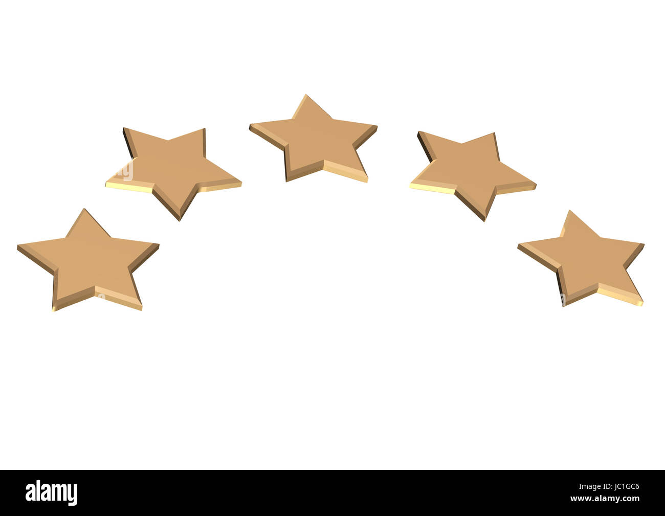 Gold Stars. Isolated on white. Three dimensional render Stock Photo - Alamy