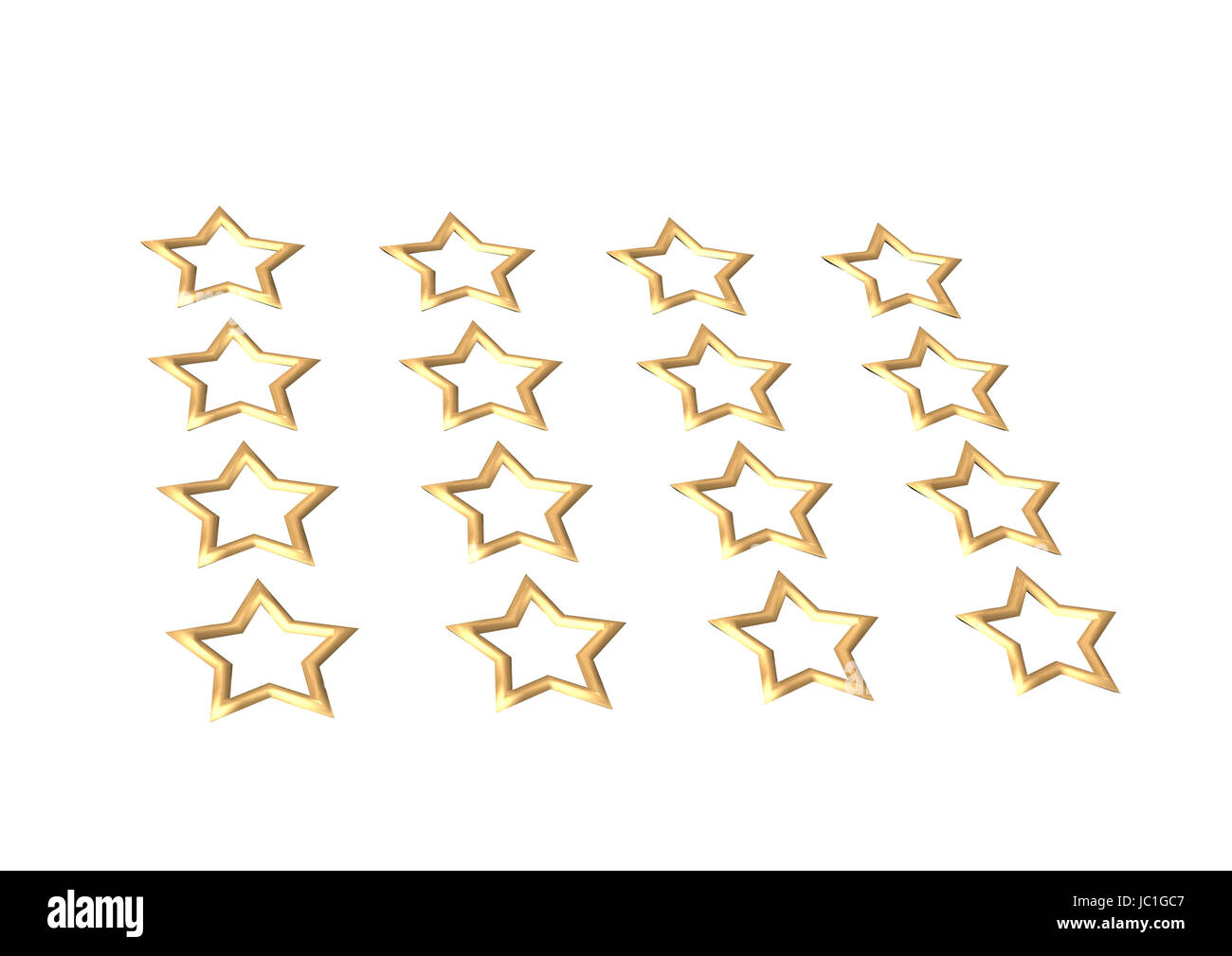 Gold Stars. Isolated on white. 3D render Stock Photo - Alamy