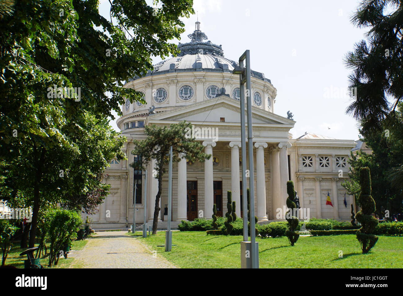 Exterior of the Romanian Atheneum, a concert hall in Bucharest, Romania ...