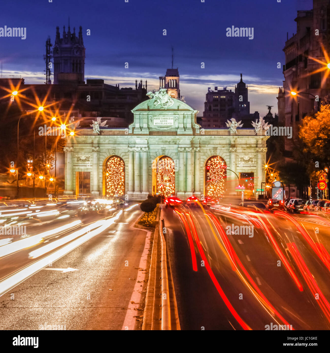 Puerta de Alcala (AlcalÃ¡ Gate) a neo-classical monument in the Plaza ...