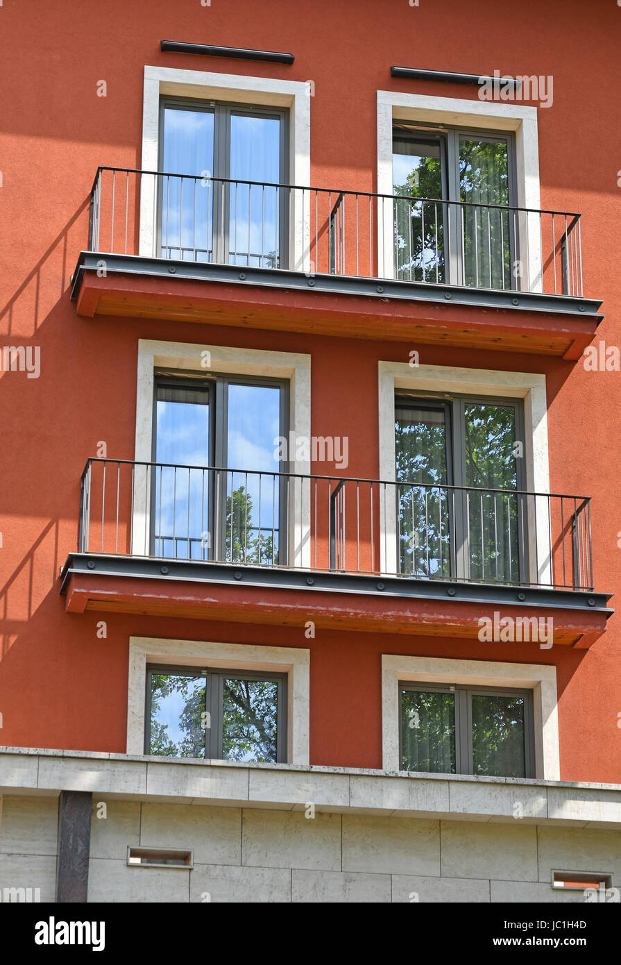 Windows and balconies of the hotel building Stock Photo - Alamy