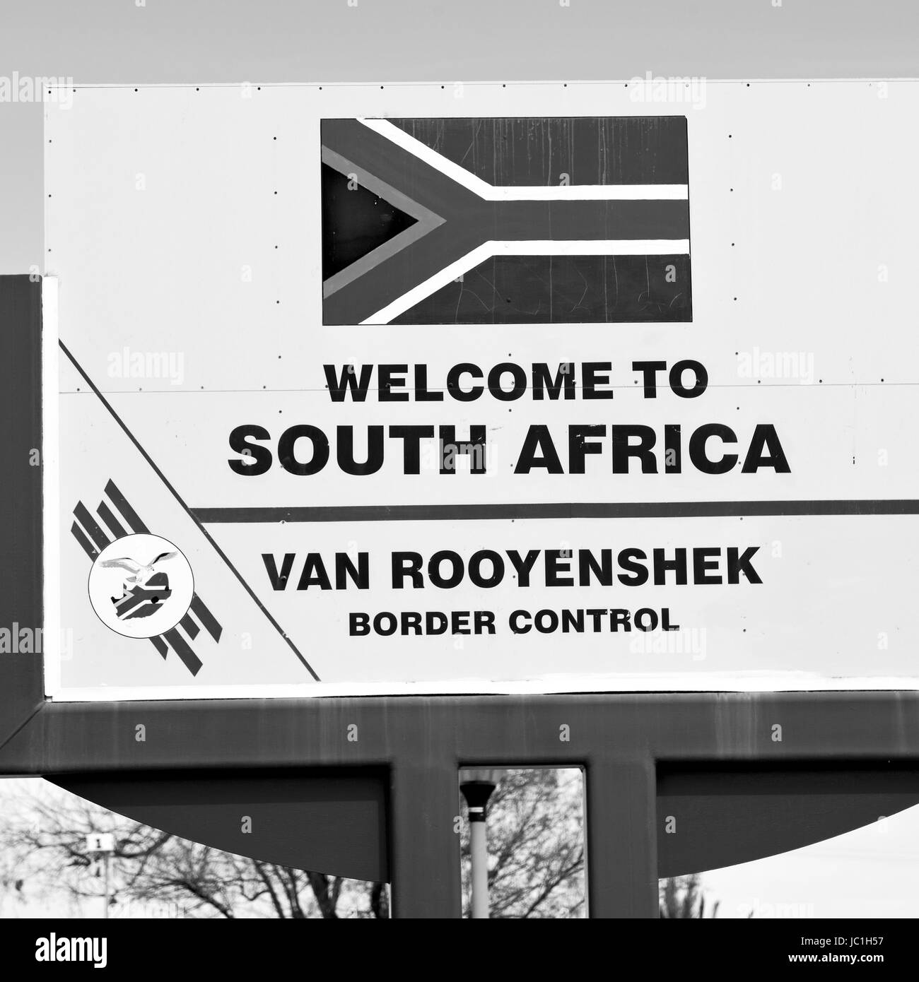 in south africa control border signal welcome concept and sky Stock ...