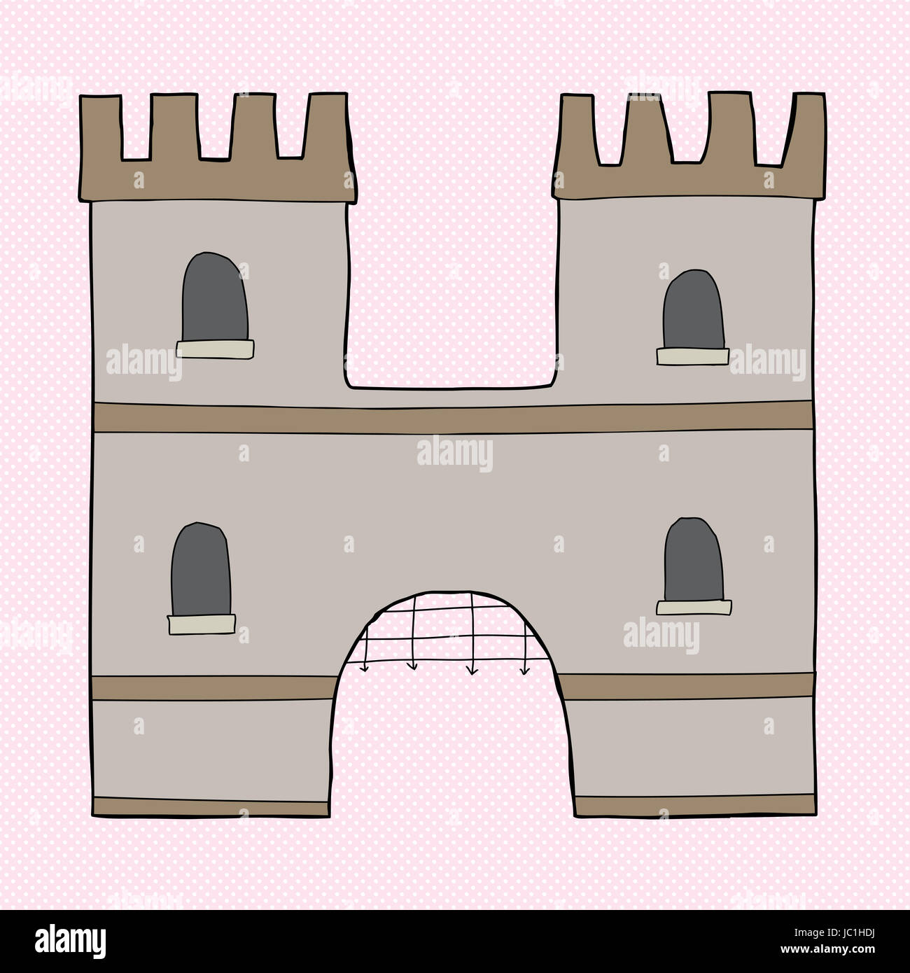 Letter "H" in the shape of a medieval castle Stock Photo - Alamy