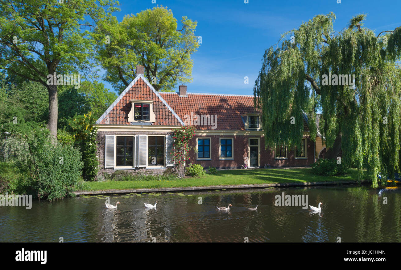 traditional dutch house along a canal Stock Photo - Alamy