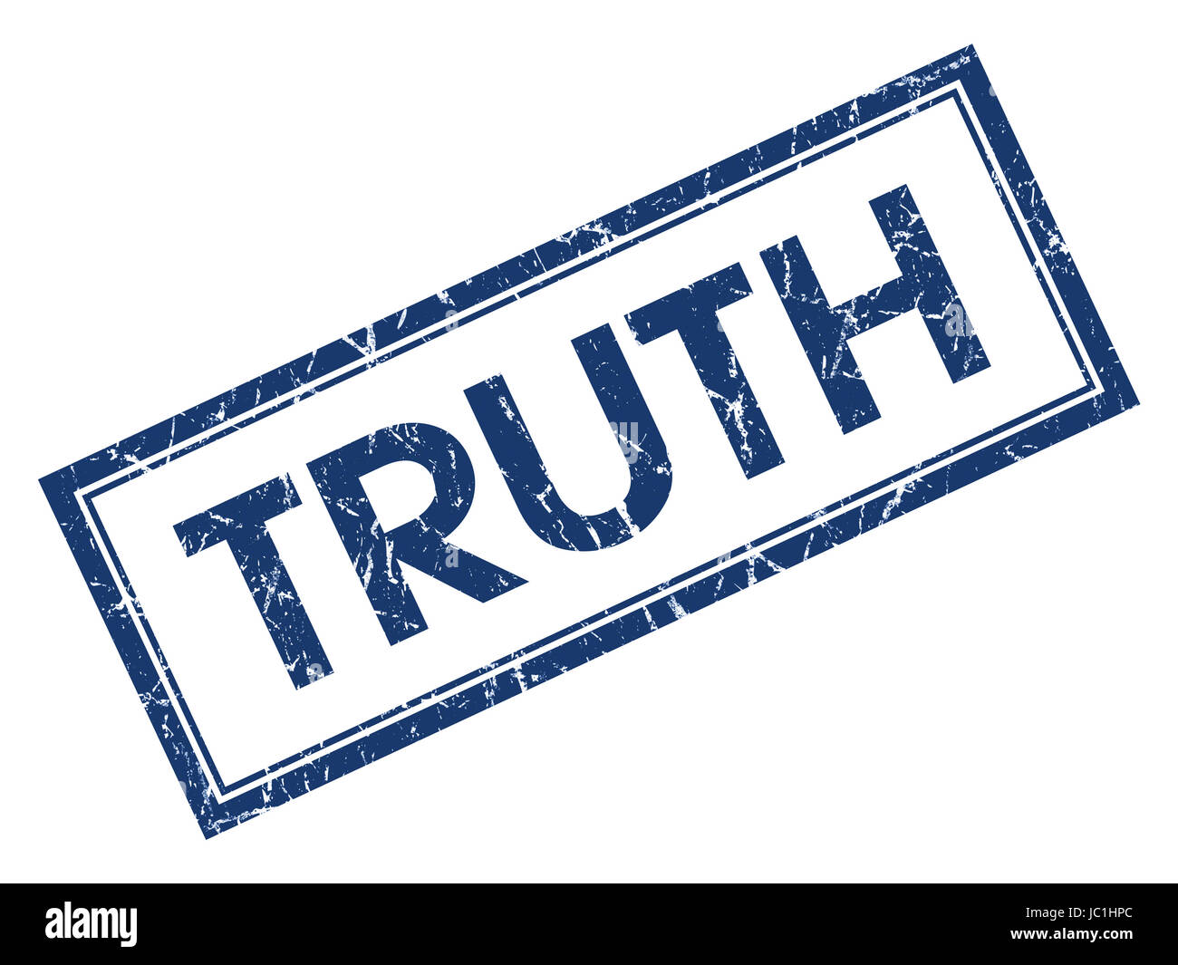 Truth blue square grungy stamp isolated on white background Stock Photo ...