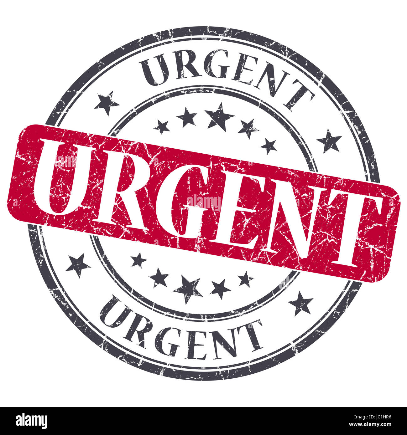 Urgent red grunge round stamp on white background Stock Photo - Alamy
