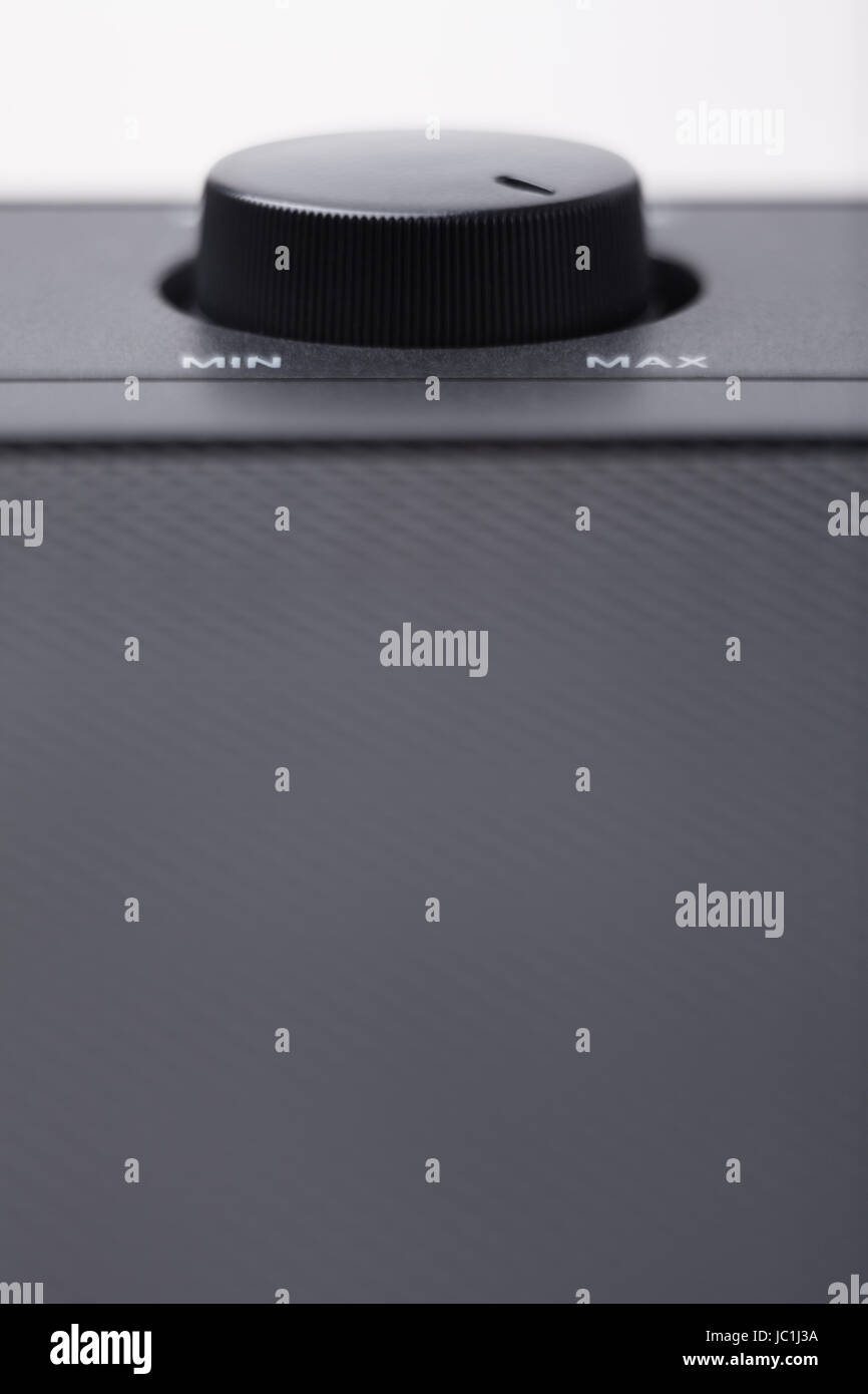 Detail of speaker and volume control knob Stock Photo - Alamy