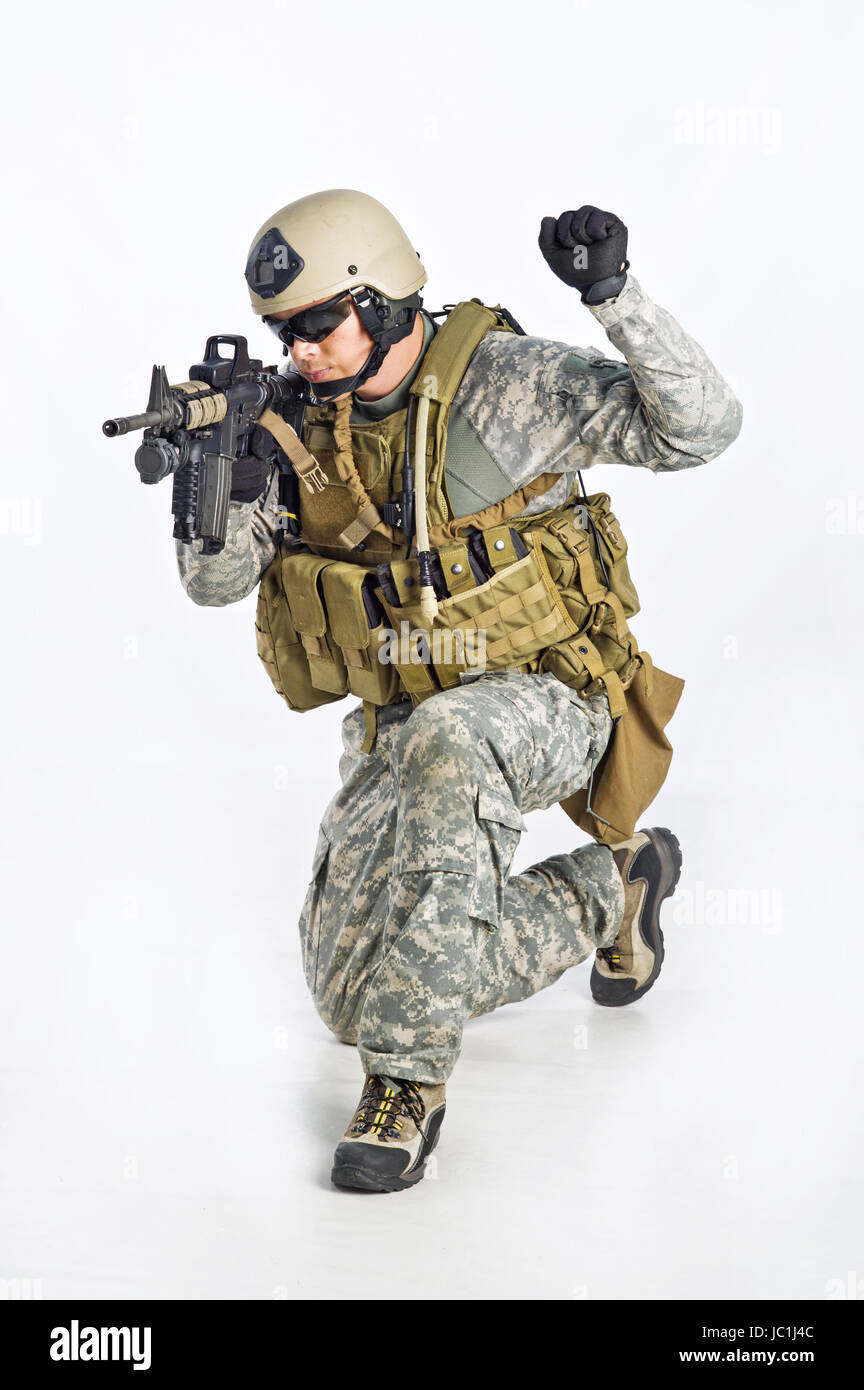SWAT Team Officer on white isolated background Stock Photo - Alamy