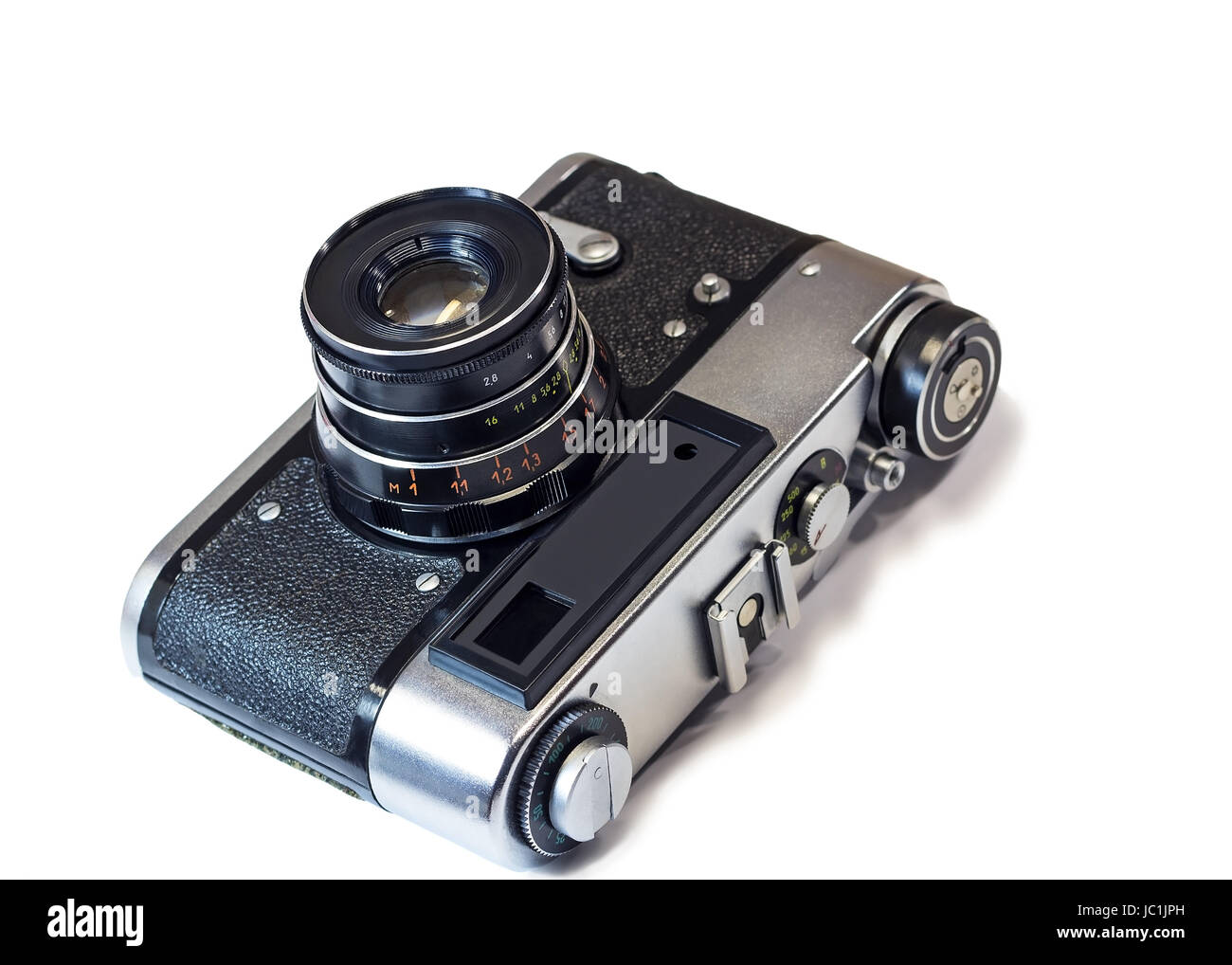 Film camera, published about twenty years ago. Presented on a white ...