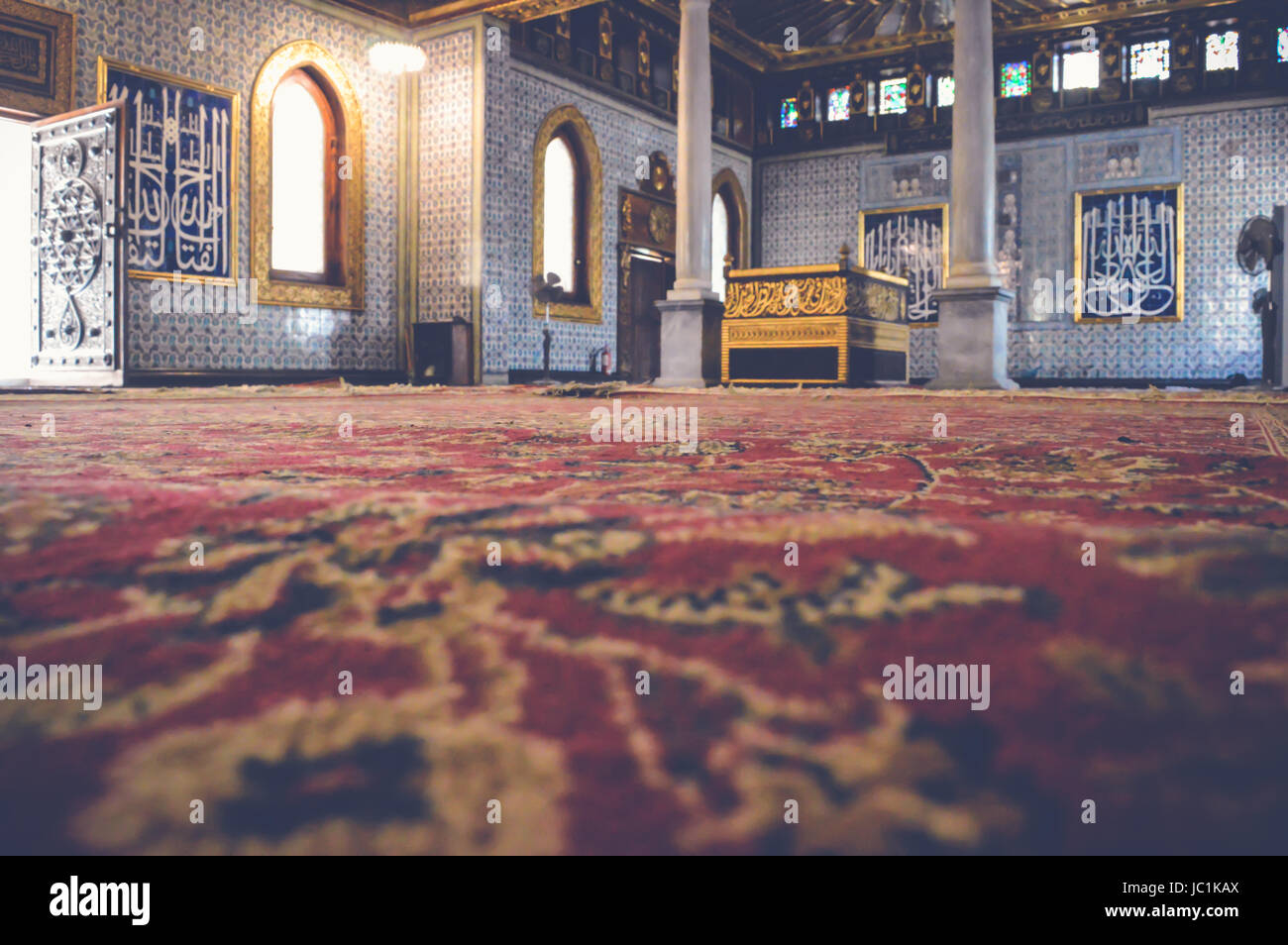 cairo, egypt, may 6, 2017: view from floor inside mosque of muhammad ...