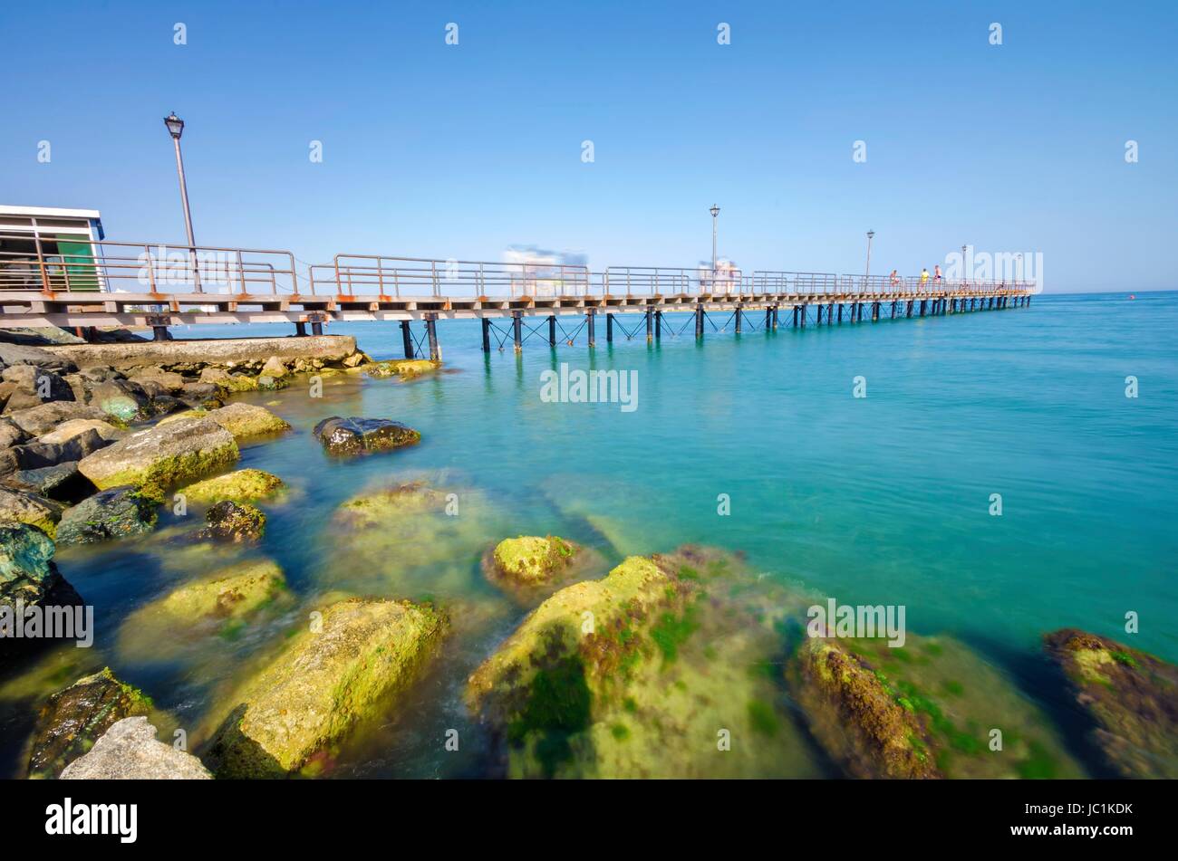 The Limassol pier in Enaerios Area in Cyprus. A day view of the ...