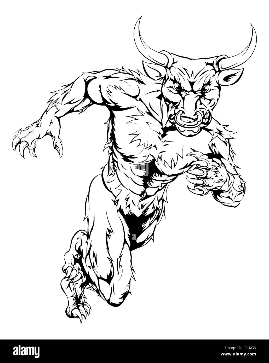 Cartoon minotaur Black and White Stock Photos & Images - Alamy