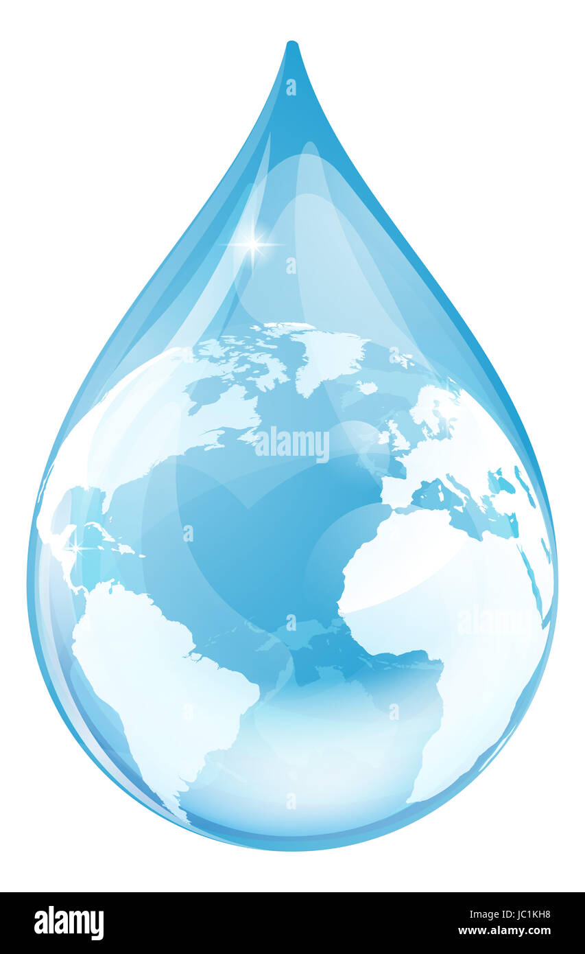 Earth Inside Water Drop High Resolution Stock Photography and Images ...