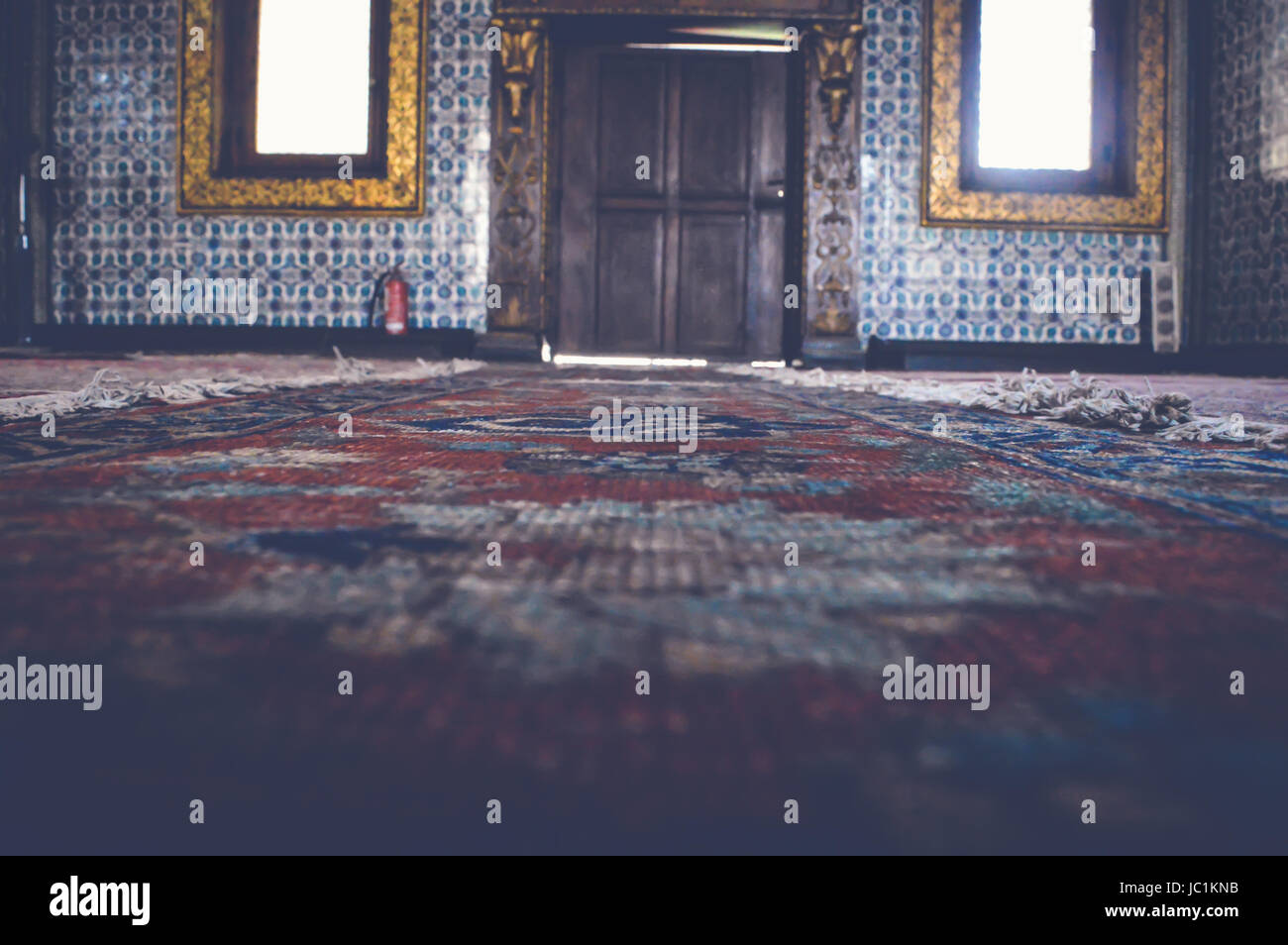 cairo, egypt, may 6, 2017: view from floor inside mosque of muhammad ...