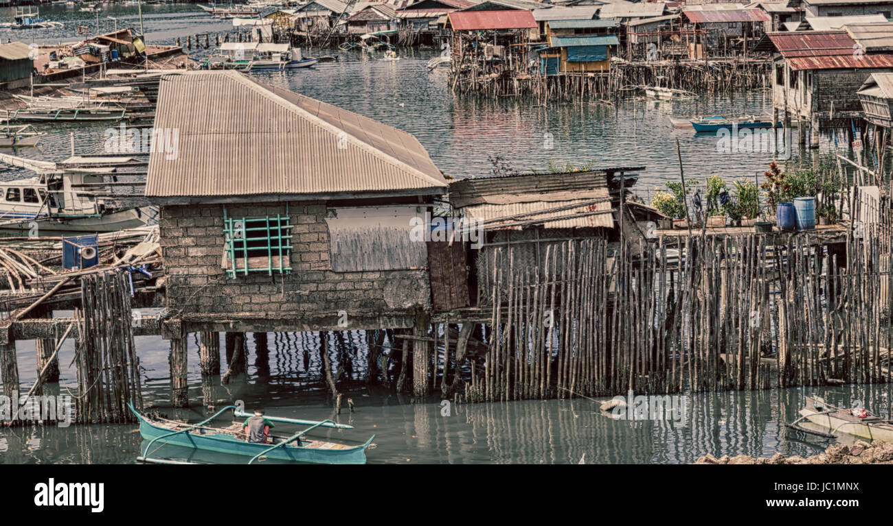 blur philippines house in the slum for poor people concept of poverty ...
