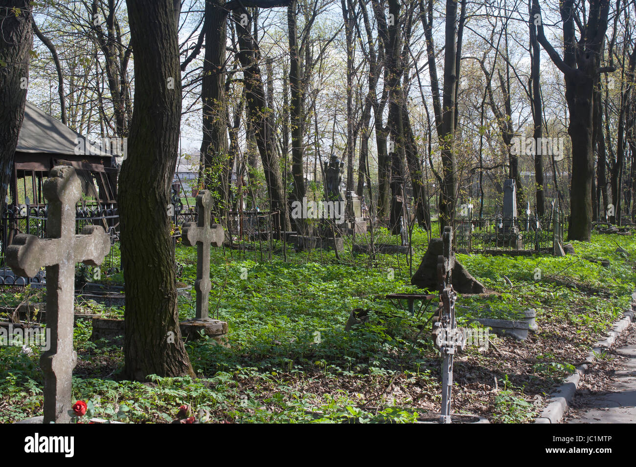 Old abandoned forgotten cemetery hi-res stock photography and images ...