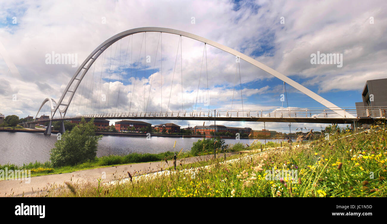 The Infinity Bridge over the River Tees, Stockton on Tees Stock Photo ...