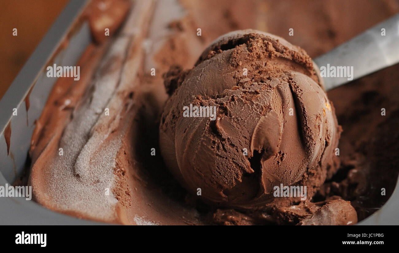 Homemade Chocolate ice cream scoop Stock Photo - Alamy