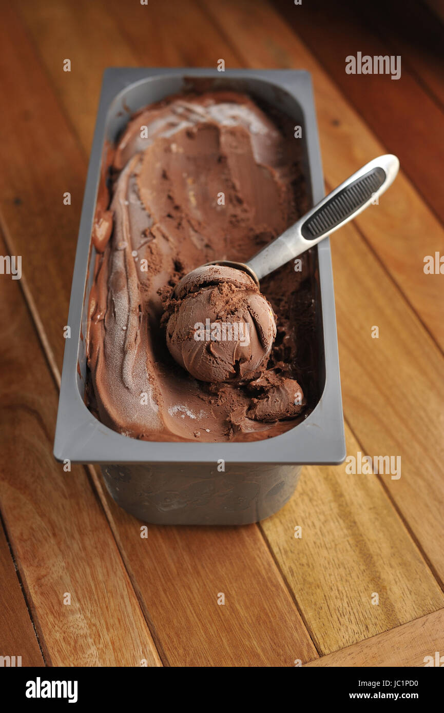 Homemade Chocolate ice cream scoop Stock Photo - Alamy