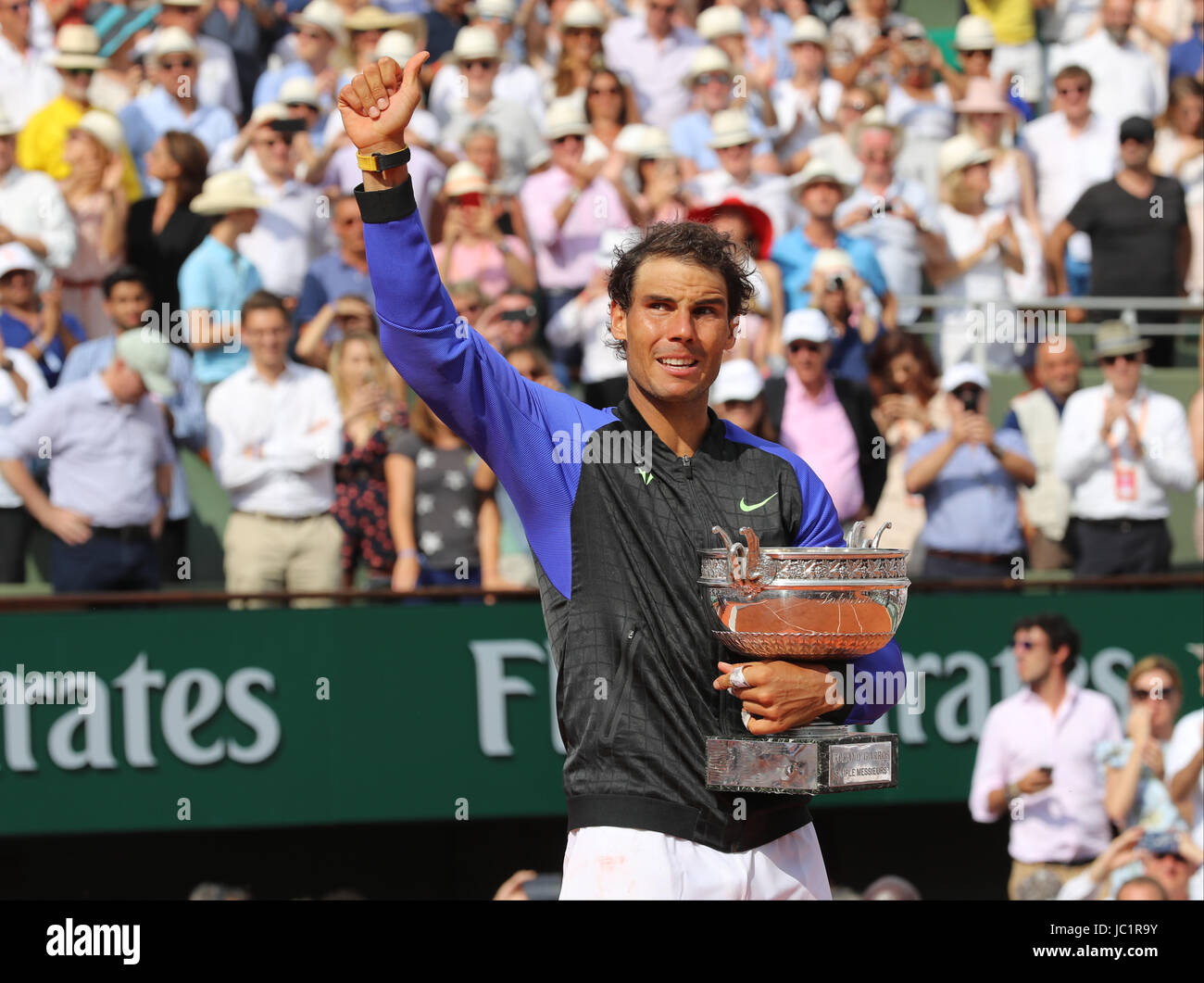 Rafael nadal french open trophy hi-res stock photography and images - Alamy