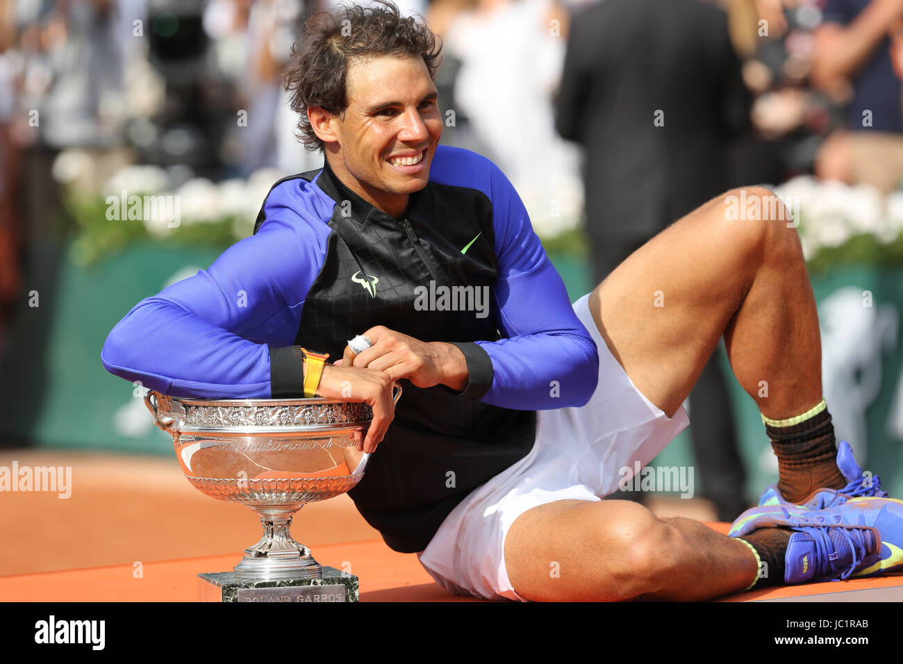 Rafael nadal french open trophy hi-res stock photography and images - Alamy