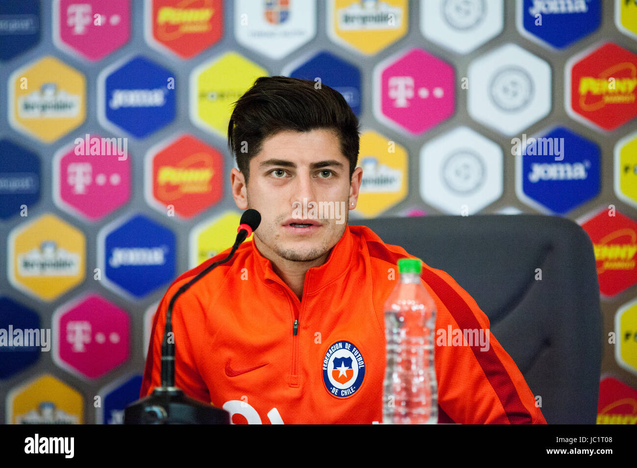 Ángelo Nicolás Sagal, Chile national team player speaks at a press ...