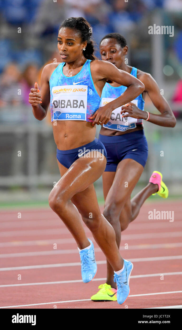 Genzebe Dibaba (ETH) places sixth in the women's 5,000m in 14:41.55 ...