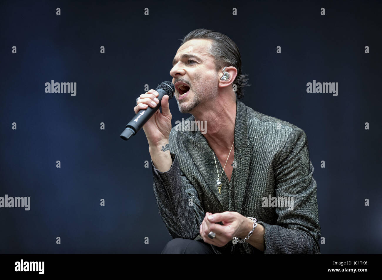 Dave Gahan of Depeche Mode performs live on stage during the 'Global ...