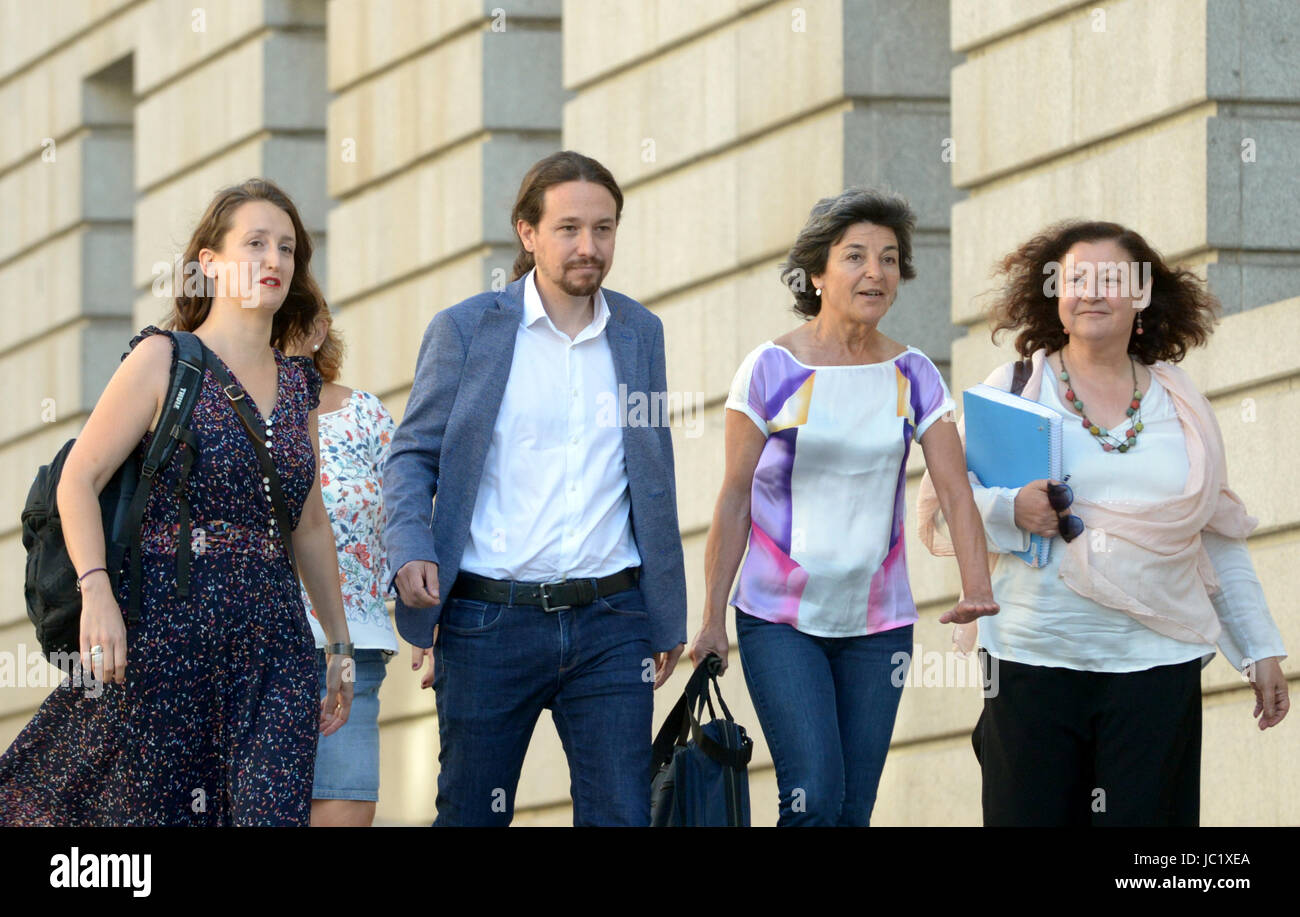 Madrid, Spain. 13th June, 2017. Pablo Iglesias during the censure ...