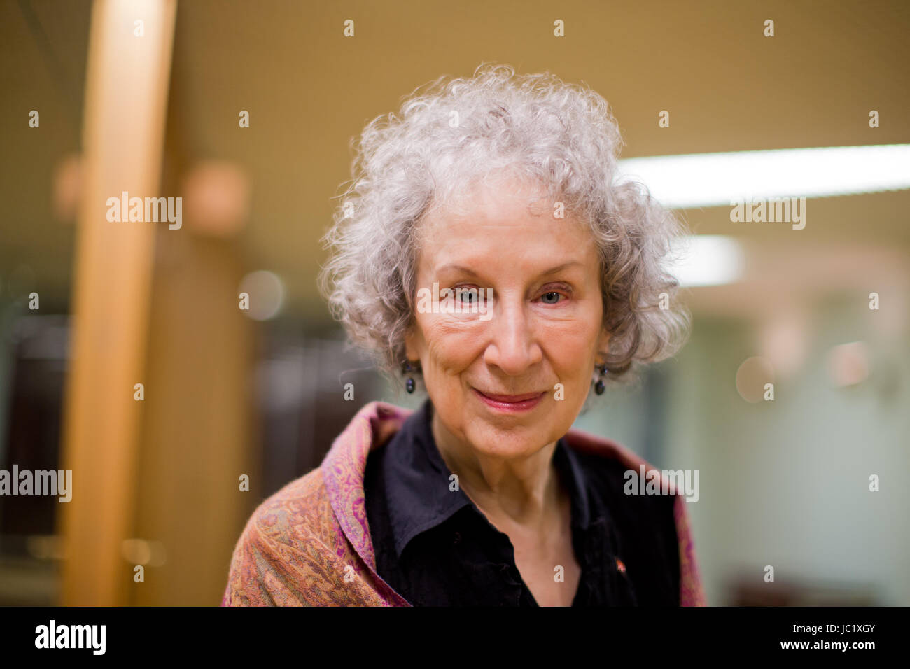 FILE - Canadian author Margaret Atwood poses at the literature festival ...