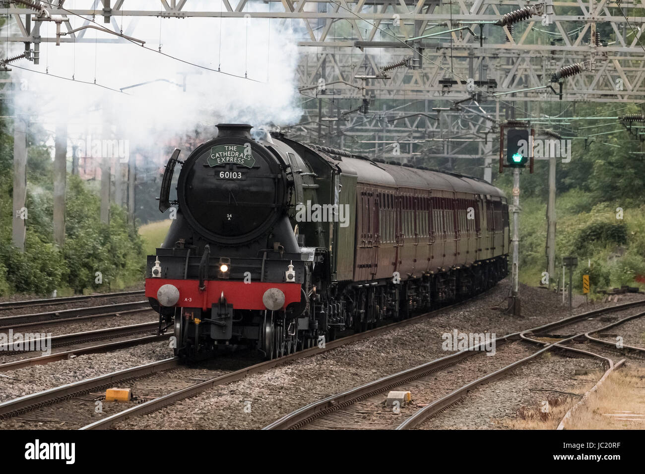 Rugeley, Staffordshire, UK. 13th Jun, 2017. Preserved British Rail A3 ...