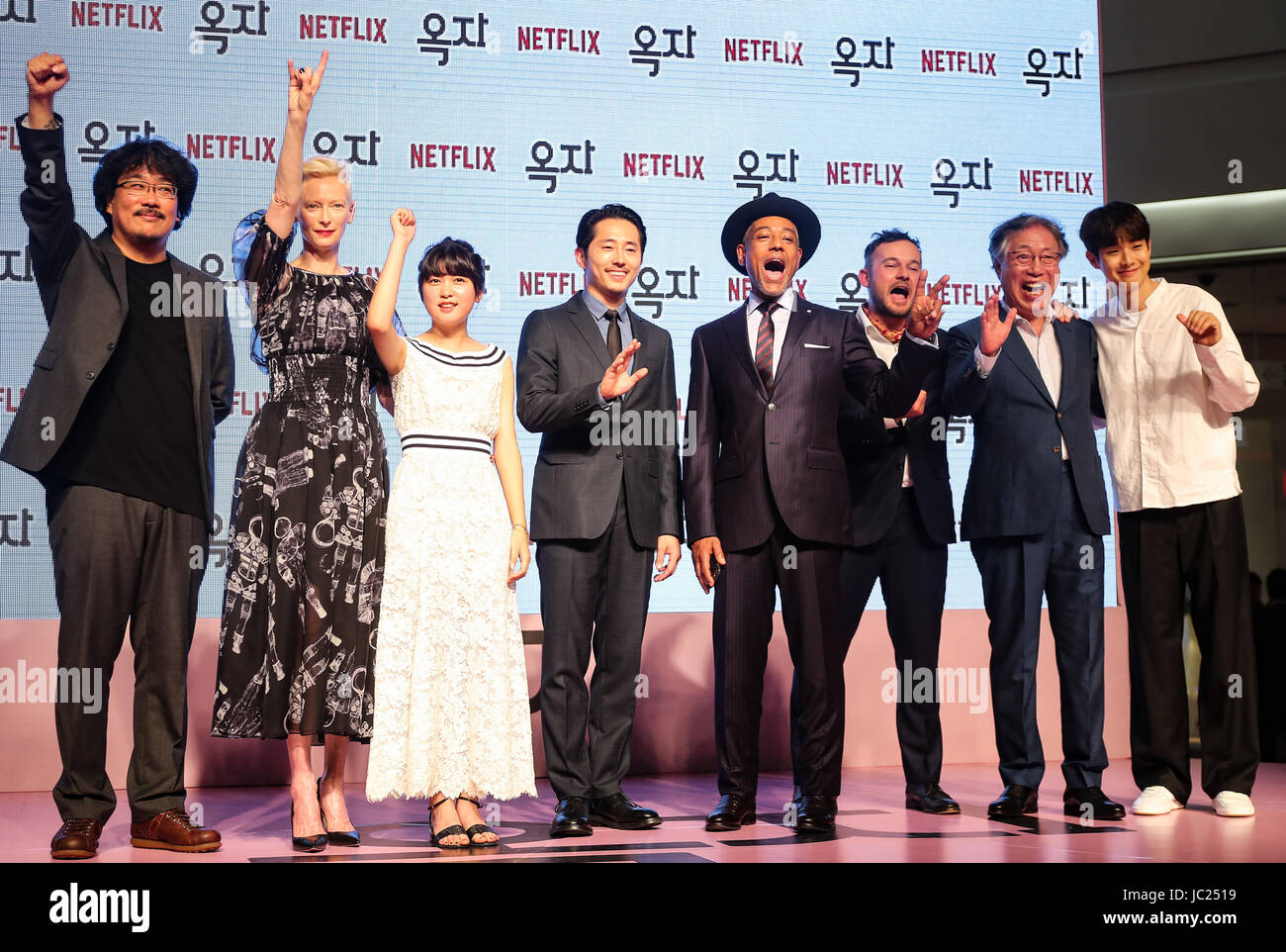 Movie 'Okja' The director and cast of the new movie "Okja" pose for ...