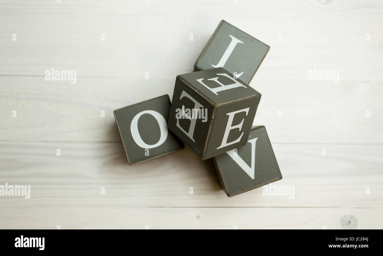 Word love written wooden blocks. Concept of building love Stock Photo ...