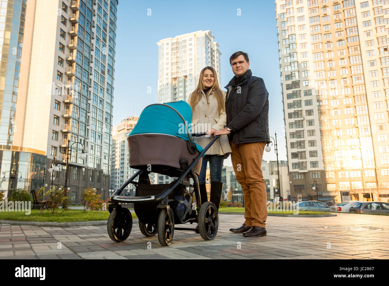 Man push pram hi-res stock photography and images - Alamy