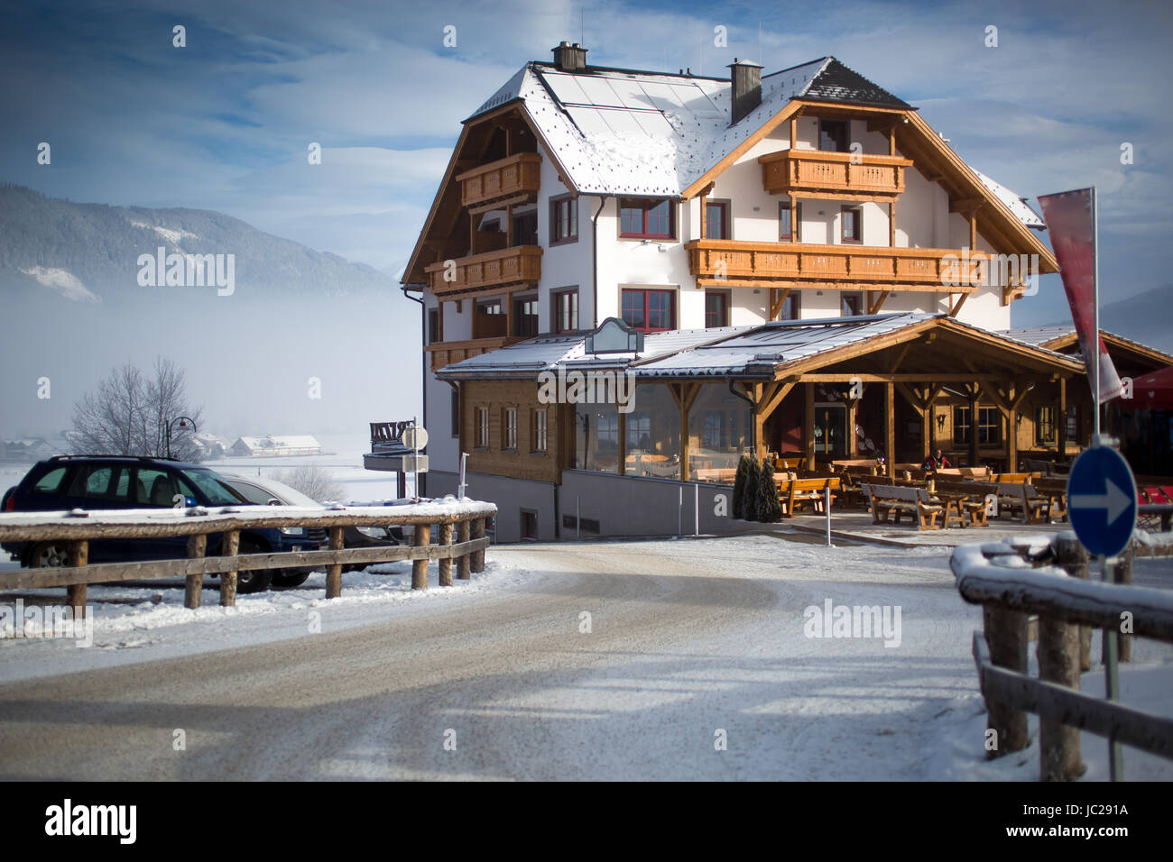 Beautiful traditional wooden chalet in Austrian Alps Stock Photo - Alamy