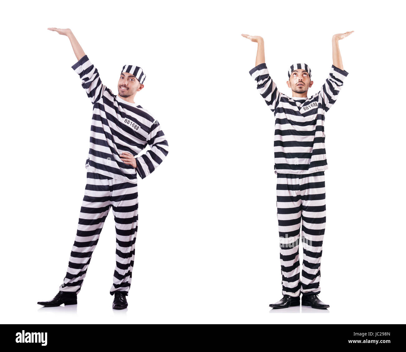 Convict criminal in striped uniform Stock Photo - Alamy
